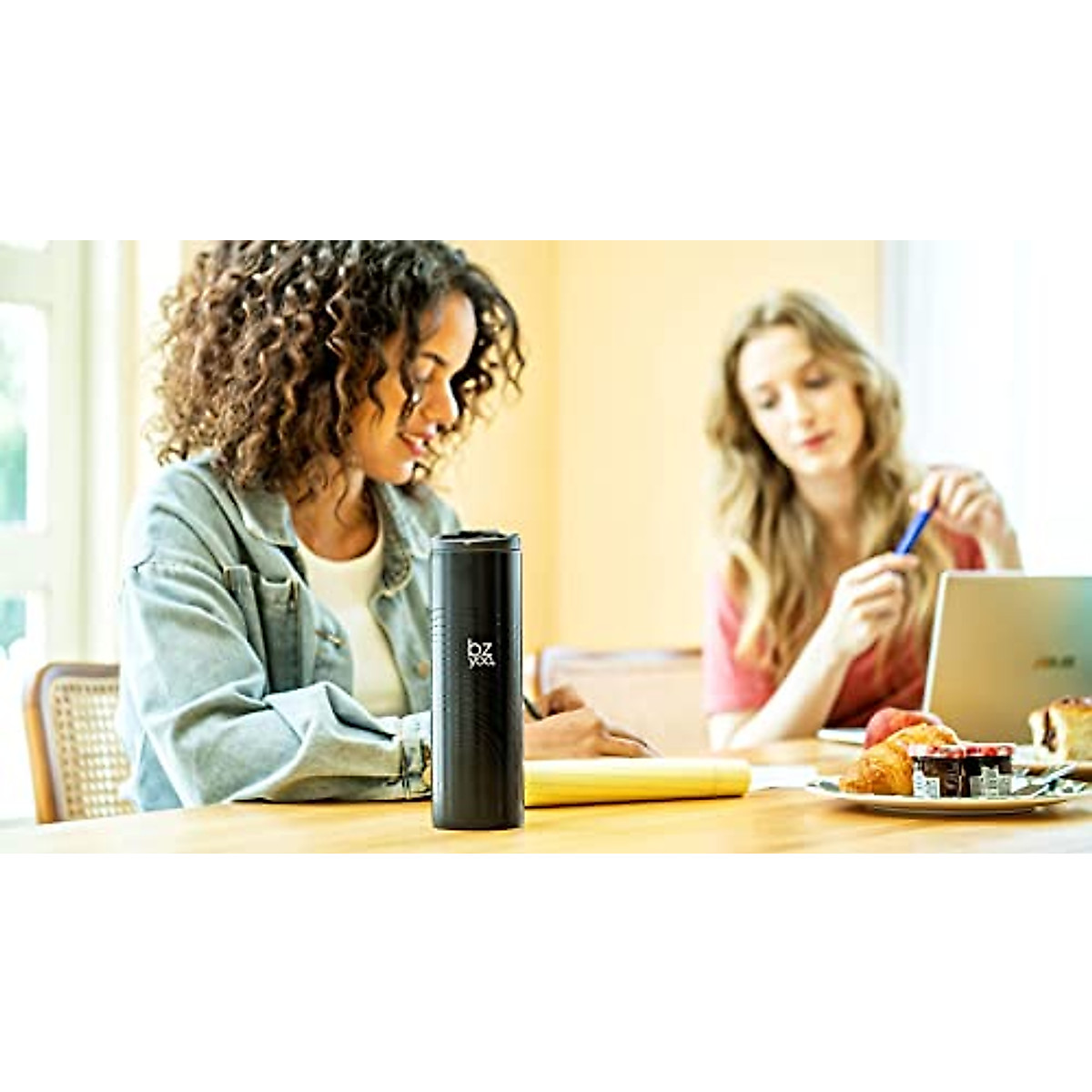 bzyoo Brew 18/8 Stainless Vacuum Drinking BPA-Free 15oz Coffee Mug Water Thermal Bottle Bundle with Leak Proof Design for Hike Camping Holiday New Year Gifts Wellness (2 Bottle Bundle)