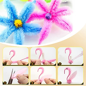 TOAOB 120pcs Fuzzy Bumpy Pipe Cleaners 12 Assorted Colors Chenille Stems Craft Supplies 13mm x 12 inch Pipe Cleaners for DIY Art Crafts Decorations