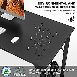 DUMOS Computer 31 Inch Office Black Modern Storage, Wood Writing, Corner Small Space, Executive Work, Home Desk for Bedroom