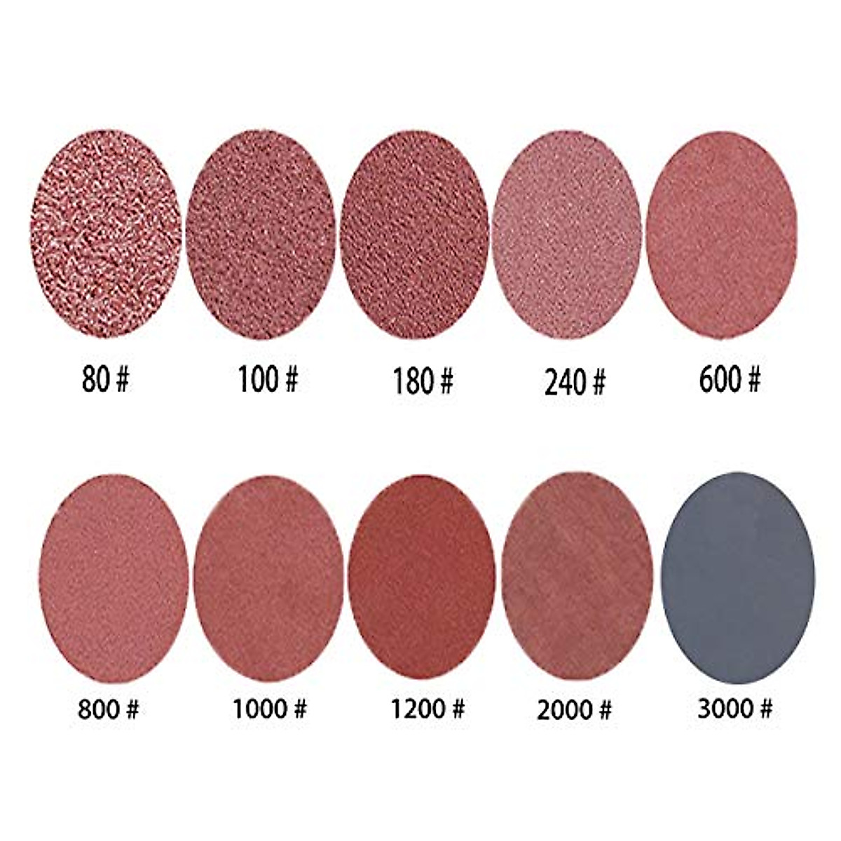 Adwikoso 100 Pieces 2 Inch Sanding Discs, 80-3000 Grit Sandpaper with 1/4 Inch Inch Shank Backing Plate and Soft Foam Buffering Pad, for Drill Grinder Tool, Hook and Loop Sand Paper Assortment Pack