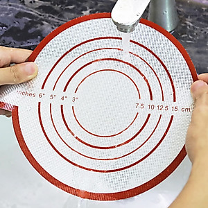 2pcs Silicone Baking Mat, Bread Baking Mat with Long Handles Reusable Silicone Sourdough Bread Sling Silicone Dutch Oven Liner Non-Stick Round Bread Baking Sheets Baking Mat for Dough Parchment Paper