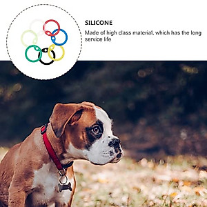 POPETPOP Military Dog Tag Silencers- Silicone Round Rubbers Dog Tag Silencer Slicone Rubber Silencers for Military Dog Tag 14pcs, 4x4cm