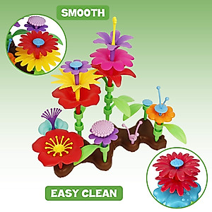 Cllayees 148 Pcs Flower Garden Building Toy Set for Kids, Building Blocks Pretend Gardening Set Preschool Educational Activity Stem Flower Garden Stacking Game Gift for Boys Girls Age 3-7 Year Olds