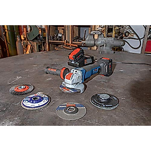 BOSCH FDX2945080 1-Piece 4-1/2 In. X-LOCK Flap Disc 80 Grit Compatible with 7/8 In. Arbor Type 29 for Applications in Metal Blending and Grinding