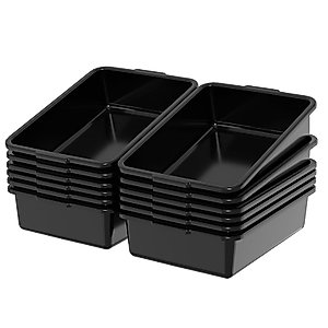 Xyskin 12-Pack Plastic Commercial Bus Tub, Food Service Bus Box 13L Restaurant Dish Washing Box