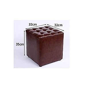 SJYDQ Leather Footstool, Stylish Sofa, Home Creative Wood, Simple and Modern Sofa Stool