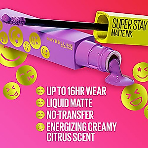 Maybelline Super Stay Matte Ink Liquid Lip Color, Moodmakers Lipstick Collection, Long Lasting, Transfer Proof Lip Makeup, De-Stresser, Mauve Nude, 1 Count