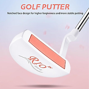 PGM Women's 4-Piece Golf Club Set - Titanium 1 Wood, 2 Irons, 1 Putter with Golf Stand Bag - Graphite Shaft - Right Handed