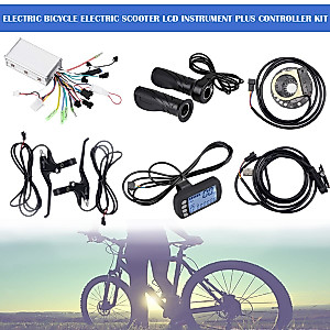 YOLUFER 24V/36V 250W/350W Brushless Motor Controller Kit Electric Motor Control with LCD Panel for E-Bike Electric Bike Scooter