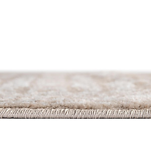 Rugs.com Oxford Collection Rug – 2' 7 x 12' Runner Beige Low Rug Perfect for Hallways, Entryways