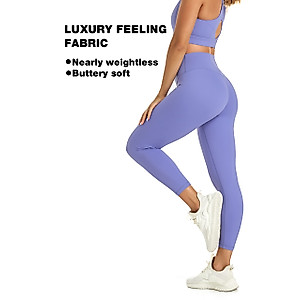 NEPOAGYM High Waisted Leggings for Women No Front Seam,Lightweight Yoga Leggings Buttery Soft 25 Inch 7/8 Length(Very Peri,S)