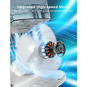 BALKO Small Air Conditioner, 5400mAh Built-in Battery Evaporative Air Cooler, 2 Ice Packs, 7H Timer Smart Auto-Off &Remote, 7 Lights, 1200ML Water Tank, 2-Level Mists, 3-Speed Personal Air Conditioner