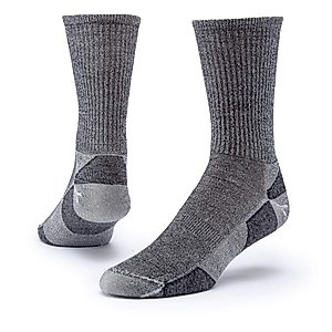 Maggie's Organics - Organic Wool Urban Hiker Crew Socks - 1 Pair Unisex (Black-Large)