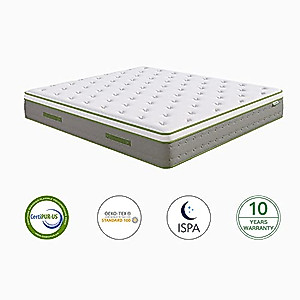 Novilla King Size Mattress, 10 Inch Hybrid Pillow Top King Mattress in a Box with Gel Memory Foam & Individually Wrapped Pocket Coils Innerspring for a Cozy & Peaceful Sleep