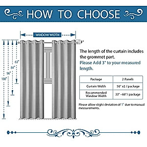 RHF Primitive Linen Blackout Curtains 84 Inches Long, Black Out Curtains 84 Inch Long 2 Panels Burg, 100% Blackout Curtains for Bedroom/Living Room, Grommet Curtains-(50x84, Greyish Beige)