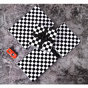 Titiweet Checkered Flag Wrapping Paper Roll- Mini Roll 17 Inches X 33 Feet - Race Car Wrapping Paper for Boys Girls, Cars Wrapping Paper for Birthday Christmas Holiday(Checkered Flag)