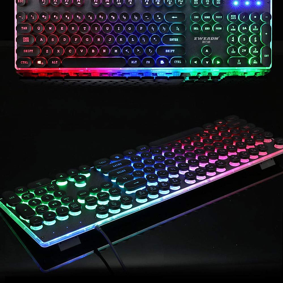 Computer Keyboard-Wired Keyboard Punk Gaming Keyboard Mechanical Keyboard Can Be Illuminated-104 Keys YANG1MN (Color : Orange)