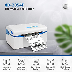 Shipping Label Printer, Micmi Commercial Direct Thermal Desktop Label Printer Support Amazon Ebay PayPal Etsy Shopify Shipstation Stamps.com Ups USPS FedEx DHL Support Windows, 4x6 inch Not for Mac