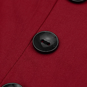 KILLREAL Women's Vintage Polka Dot Print A-Line Pin Up Style Sleeveless Cocktail Party Casual Dress Wine Red Medium