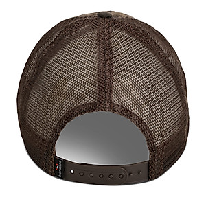 Paramount Outdoors Waxed Cloth American Flag Hat Mesh Back Brown American Flag Baseball Cap Snapback (Brown Wax Cloth)