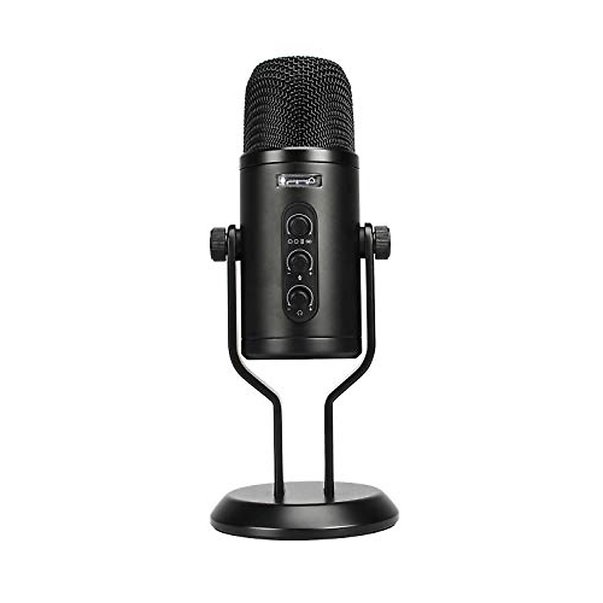 Amazon Basics Professional USB Condenser Microphone with Volume Control and OLED Screen - Black
