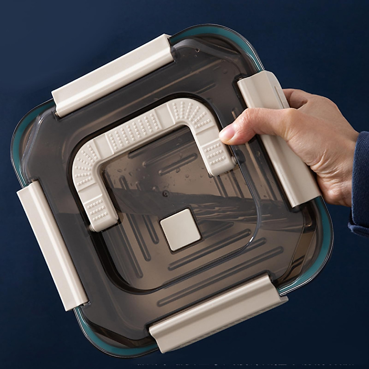 ATRDTO Stainless Steel Food Storage Containers with Lids Airtight Food Containers with Handle Metal Food Prep Containers for Freezer Fridge Oven Dishwasher Safe 95oz