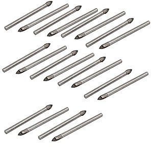 uxcell 5mm Tip 68mm Length Metal Round Shank Triangle Head Tile Drill Bit 20pcs