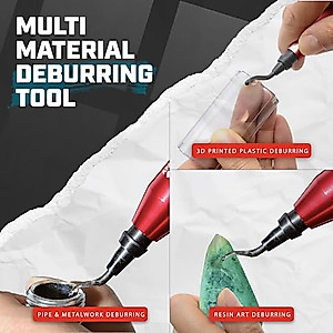 AFA Tooling - Deburring Tool with 11 High Speed Steel Swivel Blades - Works on Metal, Resin, PVC Pipes, Copper, Plastic and 3D Printed Edges - Plumbing & 3D Printing Burr Removal Reamer Tool