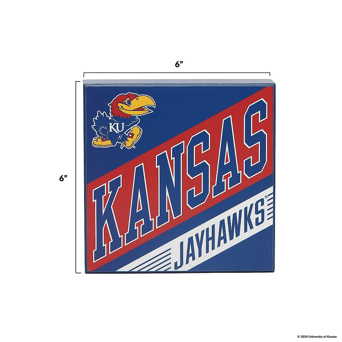 University of Kansas Jayhawks Wood Wall Decor - KU Jayhawks Box Sign for Man Cave, Office or Dorm Room
