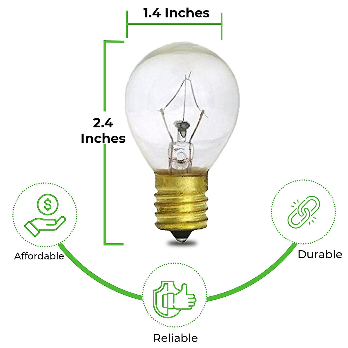 Bulbmaster Lava Lamp Bulb 25 Watts light Bulbs S11 Incandescent 120v 25w bulb Replacement For 14.5 Inch Lava Lamps and Glitter Lamps Fits Intermediate E17 Base Pack of 2