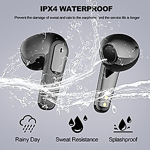 TUOTUER Wireless Earbuds Bluetooth 50H Playtime IPX4 Rating Sweat Waterproof Resistant V5.1 Bluetooth Headphones Built-in Mic Active Noise Cancellation Earphones Compatible with iPhone Android
