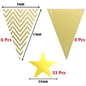 Gold Glitter Graduation Banner We Will Miss You and Triangle Flag Banner Star Swirl Banner for Farewell Party Decorations Supplies Retirement Going Away Office Work Job Change Party Decorations (Gold)