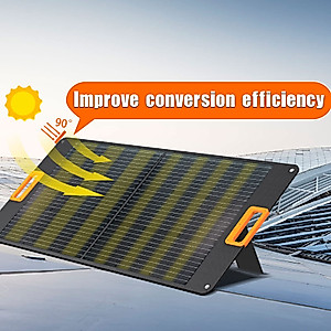 100W Portable Solar Panel Charger Monocrystalline Foldable Solar Panel Kit, 20V Foldable Solar Panel with Adjustable Kickstand, Solar Charger for Power Station RV Camping Off Grid