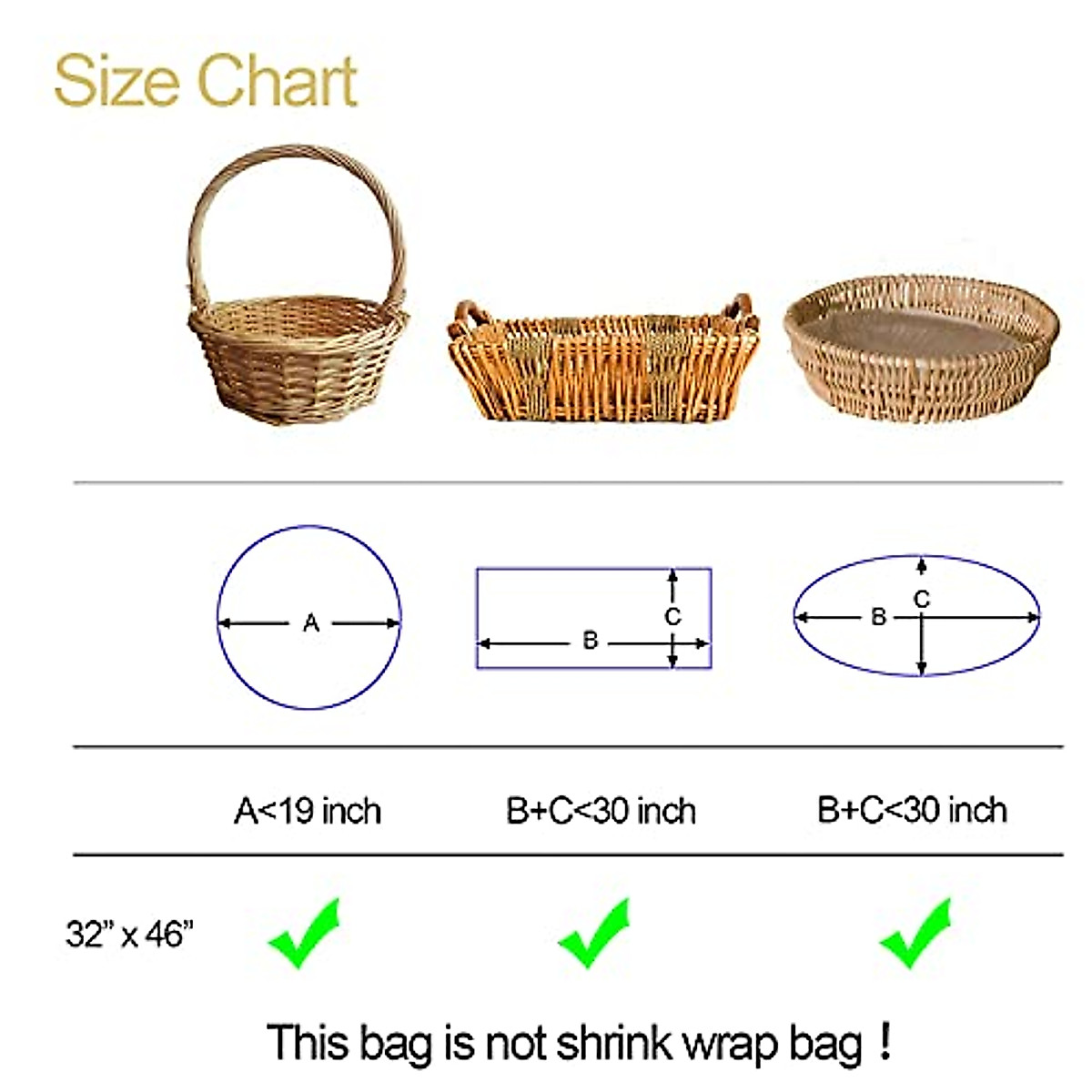 Holvyt Large Clear Basket Bags, 20 Pack 32"x 46" Gift Wrap Cellophane Bags Plastic Package for Baskets and Gifts