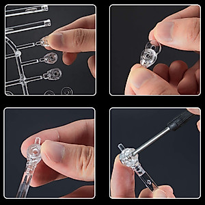 Jetec 9 Pieces Action Figure Display Holder Base Clear Action Figure Display Stand Doll Model Support Stand Action Figures Doll Display Holder Compatible with HG RG SD SHF Gundam 1/144 Toy