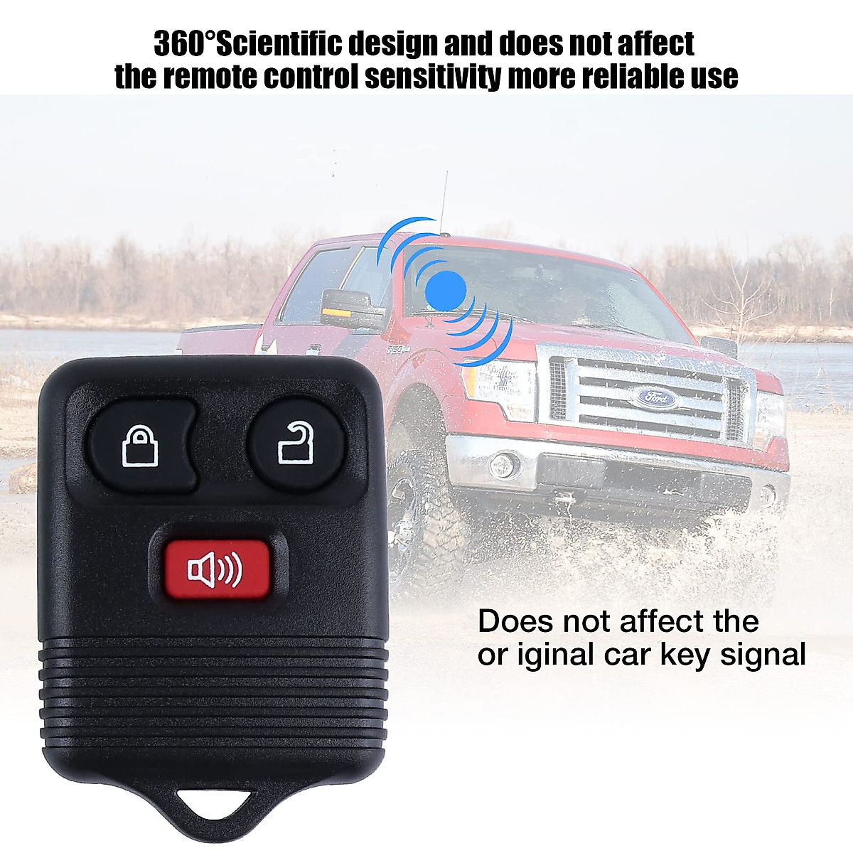 3 Buttons Remote Key Fob Remote Compatible with Ford 1998-2016 F150 F250 F350 Escape Expedition Explorer Ranger Lincoln（CWTWB1U331 CWTWB1U345） 2 Pack