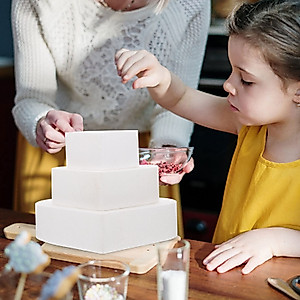 Kisangel Polystyrene Cake Wedding Cake Stand 3Pcs Cake Foams Dummies Heart Shaped Polystyrene Model DIY Cake Modelling for Wedding Arts Crafts Decor Wedding Decor Fake Cake Foam