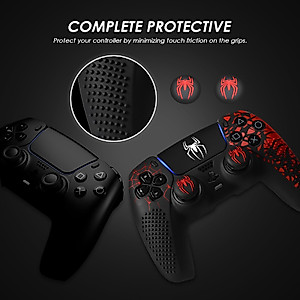 Anti-Slip Skin for PS5 Controller, Protective Controller Cover for PS5 Accessories, Silicone PlayStation 5 Controller Cover Case with Thumb Grip Caps and Touch Pad Sticker