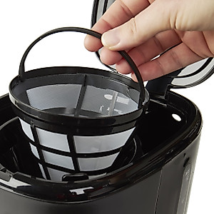 Haden Heritage Innovative 12 Cup Capacity Programmable Vintage Retro Style Home Countertop Coffee Maker Machine with Glass Carafe, Black/Chrome