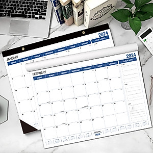 2023-2024 Desk Calendar, 18 Month Desk Calendar/Wall Calendar Combo, 22" x 17", January 2023-June 2024, Highlight Holidays, Planning Calendar, Thick Paper