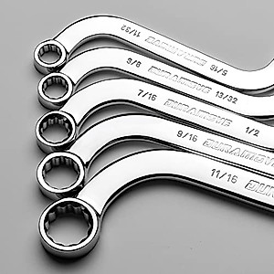 DURAMOVE SAE 5-Piece S-Style Box Wrench Set,5/16 to 3/4 inch, Double 12-Point Box Ends, CR-V,for vehicle repairing, machinery and household