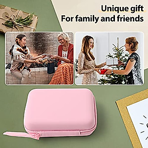 TUGUAI Label Maker Case Compatible with Phomemo D30 JADENS D110 NiiMbot D11 SUPVAN E10 Label Printer, Hard Carrying Container Storage Holder Organizer for Tape Roll, Charging Cable (Box Only, Pink)