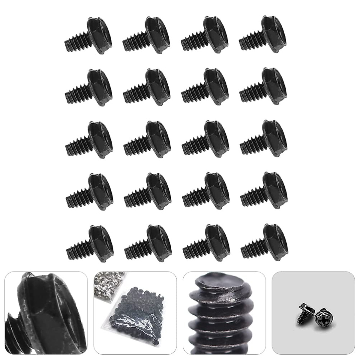 300 Pcs Pci Screw Computer Accessory Pci Slot Screw Fastener for Repairing Screw for Power Supply Round Head Replacement Screw Computer Case Fastener Computer Part Computer Supply