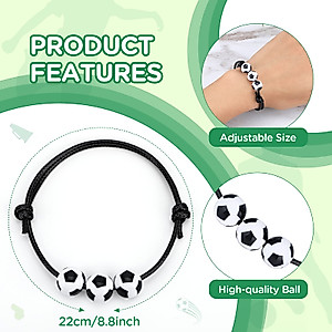 32Pcs Soccer Party Favors Soccer Charm Bracelets Sports 1.6" Mini Foam Soccer Stress Ball Set for School Carnival Reward Team Birthday Graduation Party Gifts Soccer Game Goodie Bag Favors Decorations