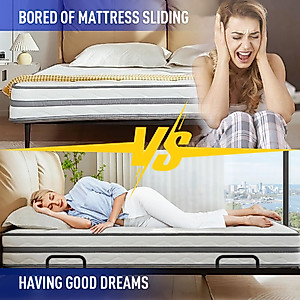 Mattress Retainer Bar for Adjustable Beds,Keep Mattress Topper From Sliding,Mattress Slide Stopper,Anti Slip Mattress Gripper,Metal Mattress Stabilizers Keep Bed From Sliding for Foot of Beds-2 Pcs
