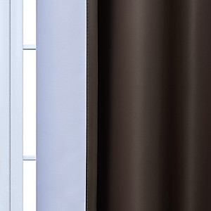 Yakamok Gradient Color Ombre Curtains Thickening Polyester Thermal Insulated Grommet Window Drapes for Living Room/Bedroom (Brown, 2 Panels, 52x72 Inch)