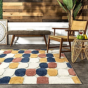 nuLOOM Randi Modern Geometric Indoor/Outoodr Area Rug, 5' 3" x 7' 7", Beige