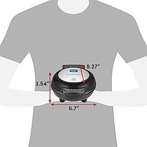 Elite Gourmet EOM123 Non-Stick Omelet, Frittata, Snack Pocket Maker, Dessert Maker, 2 Individual 5.6" Omelets, Stainless Steel