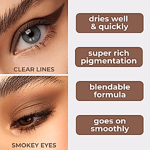 Lamel Matte Liquid Eyeshadow - Long Lasting Waterproof Eye Tint - Quick-Drying, Hypoallergenic Eye Makeup - Creamy & Smooth Formula - Brown Matte Cream Eyeshadow - Maad Eyes, №401, 5.2ml / 0.17oz