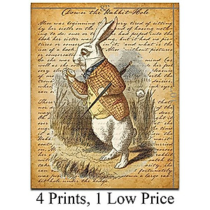 Alice in Wonderland Decoration - 8x10 Prints Unframed Wall Art Alice in Wonderland Poster - Perfect Alice in Wonderland Gifts - Perfect for an Unbirthday or Mad Hatter Tea Party